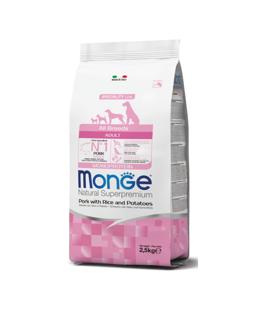 Monge - All Breed Adult - Maiale Riso e Patate 2,5 kg – Rufee